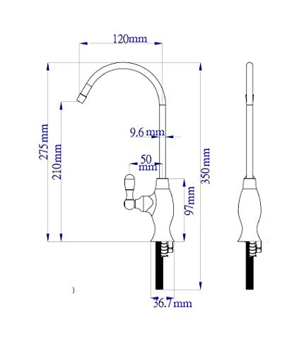 Air Gap 3 Line Lead-Free RO Faucet Drinking Water Filtration Reverse Osmosis Faucet (Brushed Nickel) NSF Certified