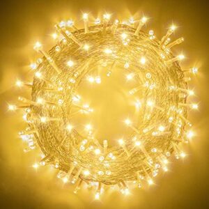 xunxmas 109ft 300 led christmas string lights indoor outdoor, 8 modes christmas tree lights, connectable waterproof twinkle fairy lights for bedroom party patio christmas tree decor(warm white)