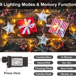 XUNXMAS 109ft 300 LED Christmas String Lights Indoor Outdoor, 8 Modes Christmas Tree Lights, Connectable Waterproof Twinkle Fairy Lights for Bedroom Party Patio Christmas Tree Decor(Warm White)