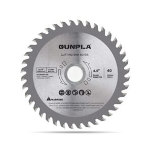 gunpla 4-1/2-inch 40 tooth alloy steel tct general purpose hard & soft wood cutting saw blade with 7/8-inch arbor(reduce ring 5/8 inch)