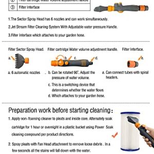 katikies Pool Cartridge Filter Cleaner Tool, Filter Cleaning Wand for Spa & Hot Tub