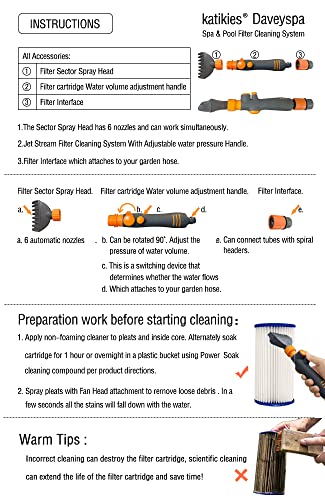 katikies Pool Cartridge Filter Cleaner Tool, Filter Cleaning Wand for Spa & Hot Tub