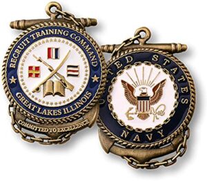 u.s. navy recruit training command great lakes illinois challenge coin