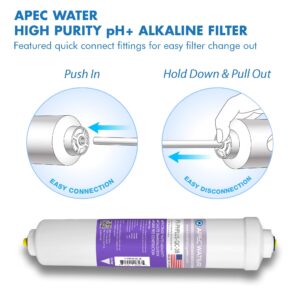 APEC Water Systems PHPLUSKIT-38 10" US MADE Alkaline High Purity pH+ Calcium Carbonate Inline Filter Kit with 3/8"D Tubing Quick Connect