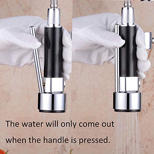 Kitchen Tap Spray Head, ABS Kitchen Tap Sprayer Head, Sink Faucet Sprayer Head Nozzle Replacement Part, Pull Down Faucet Hose Sprayer Head Nozzle Spout G1/2 Male Connection, only One Setting, Chrome