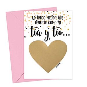 Spanish Will You Be My Godmother Godfather Scratch Off Card, Card for Tia y Tio Promotion to Padrinos from Niece Nephew Goddaughter Godson (Tia y Tio)