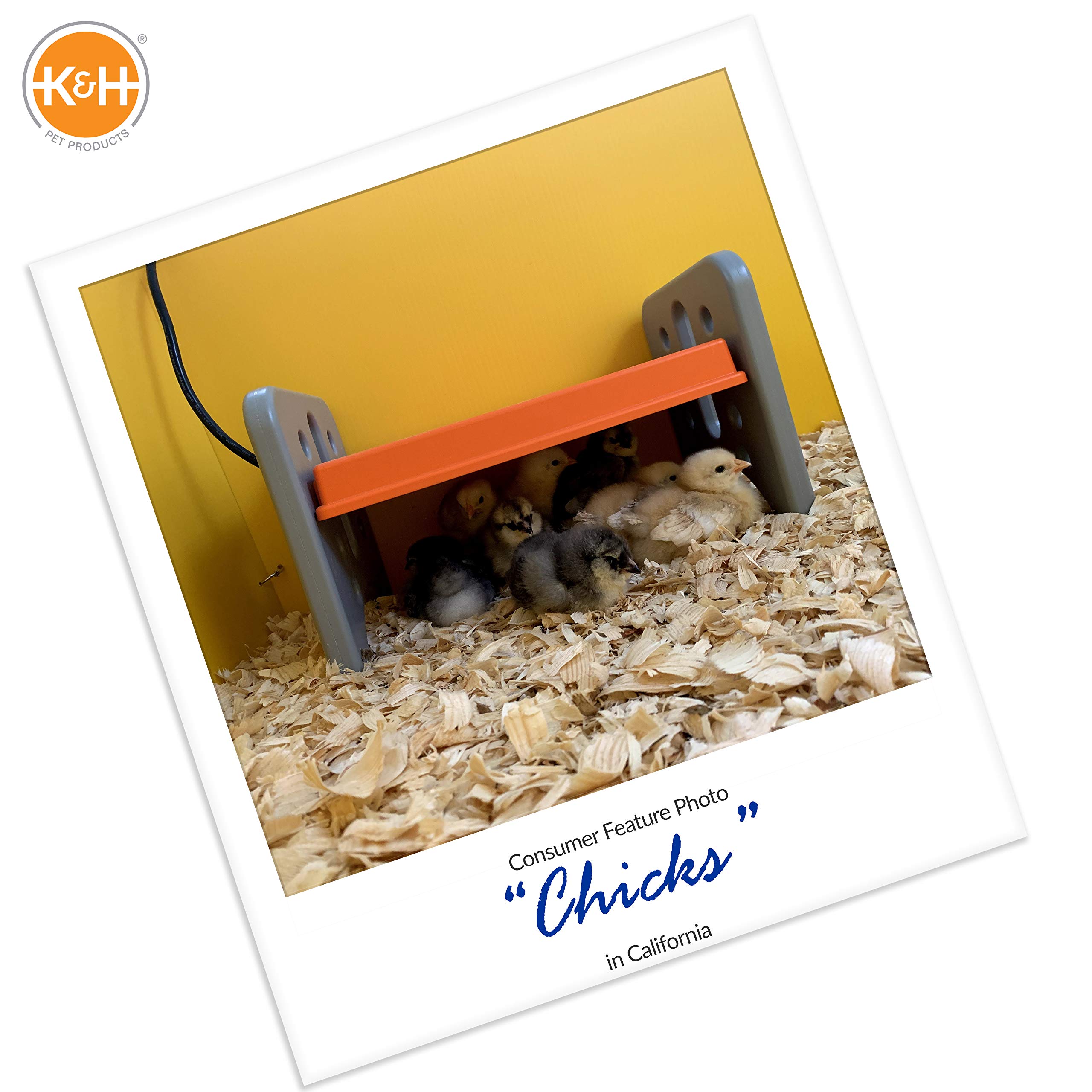 K&H Pet Products Thermo Chicken Brooder, Brooder Heater for Chicks, Chick Brooder Plate, Safe Alternative to Heat Lamp for Chickens - Gray/Orange Small 8 X 13.5 X 8 Inches