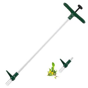 walensee weed puller, stand up weeder hand tool, long handle garden weeding tool with 3 claws, hand weed hound weed puller for dandelion, standup weed root pulling tool and picker, grabber (1 pack)