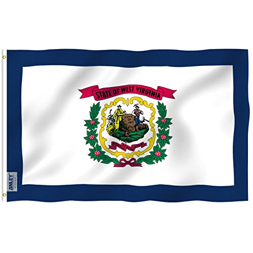 Anley Fly Breeze 3x5 Foot West Virginia State Flag - Vivid Color Fade Proof - Canvas Header Double Stitched - West Virginia WV Flags Polyester Brass Grommets 3 X 5 Ft