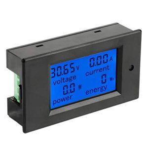 PEACEFAIR PZEM-051 LCD Display DC 6.5-100V Digital Electric Power Energy Voltage Current Meter Power Energy Battery Monitor Amperage Meter Gauge with Built-in Shunt(50A Shunt)