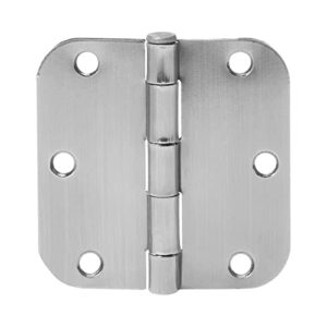 amazon basics interior door hinge, rounded, 3.5 x 3.5 inch, satin nickel - pack of 18