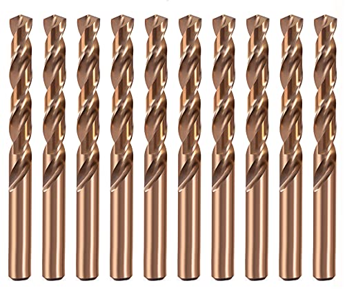 Cobalt Drill Bit Set 11/32 in. 10Pcs HSS M35 Jobber Length Twist Drill Steel Metal