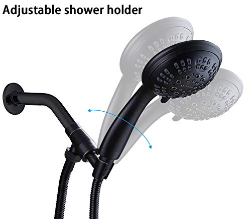 G-Promise Solid Metal Shower Head Holder for Hand Held Showerhead, Adjustable Bracket, Shower arm Adapter, Universal Shower Arm Mount,Oil-Rubbed Bronze Finish