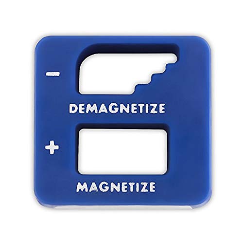 Katzco Precision Demagnetizer-Magnetizer - Pack of 3 Colors - Black, Red, Blue - for Screwdrivers, Small Tools, Small, Big Screws, Drills, Drill Bits, Sockets, Nuts, Bolts, Nails, Construction Tools