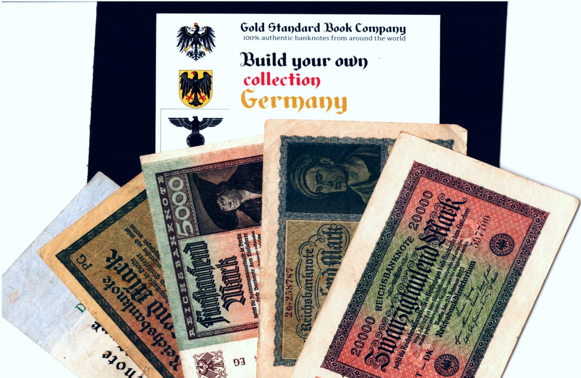 Germany Weimar Republic Set fo 20.000 10.000 5.000 1.000 and 500 Mark Banknotes (Build Your Own Collection)