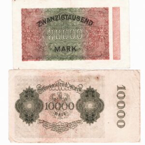 Germany Weimar Republic Set fo 20.000 10.000 5.000 1.000 and 500 Mark Banknotes (Build Your Own Collection)