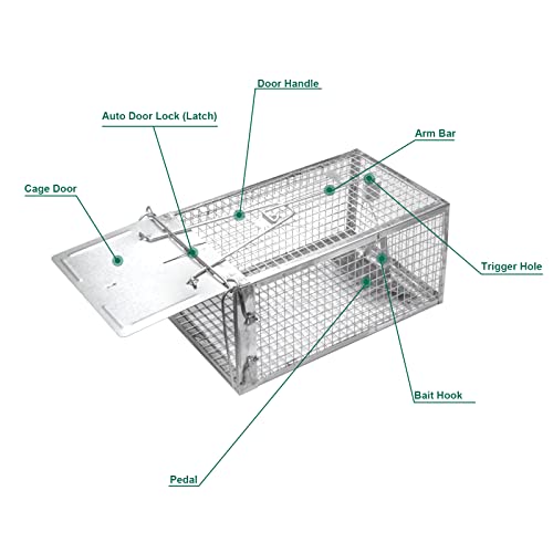 SZHLUX Rat Trap,Mouse Traps Work for Indoor and Outdoor,Small Rodent Animal-Mice Voles Hamsters Cage,Catch and Release(SZ-SL2614Z)