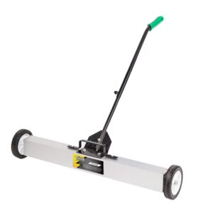 tuffiom 36-inch rolling magnetic pick-up sweeper | 30-lbs capacity, with quick release latch & adjustable long handle, for nails needles screws collection