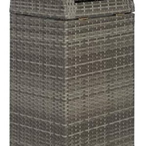 Safavieh Outdoor Collection Serapis Grey Wicker Trash Bin