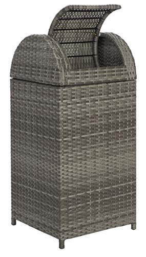 Safavieh Outdoor Collection Serapis Grey Wicker Trash Bin