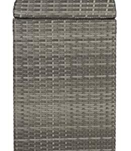 Safavieh Outdoor Collection Serapis Grey Wicker Trash Bin