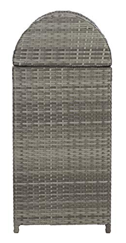 Safavieh Outdoor Collection Serapis Grey Wicker Trash Bin