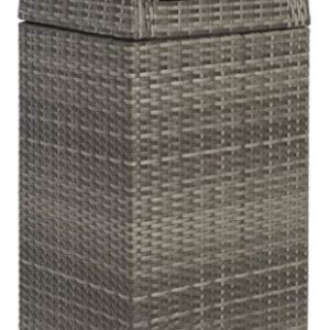 Safavieh Outdoor Collection Serapis Grey Wicker Trash Bin