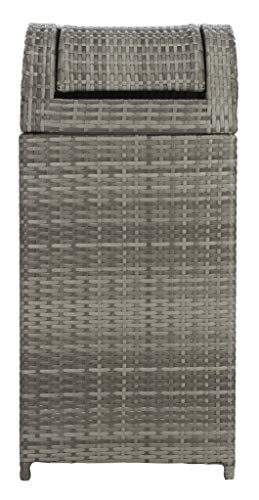 Safavieh Outdoor Collection Serapis Grey Wicker Trash Bin