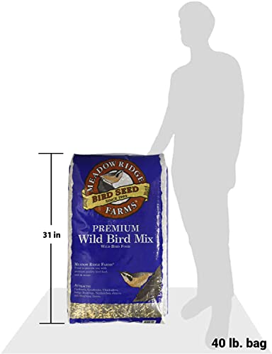 Meadow Ridge Farms Premium Wild Bird Seed Mix, 40-Pound Bag