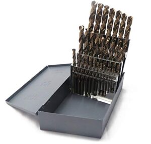 topline drill bit set m42 cobalt fractional 1/16-1/2" 29pcs huot index