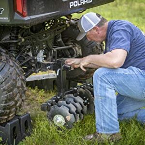 Battle Armor Designs Big Buck 32" Cut Width UTV Disc Plow Harrow with Universal 2" Receiver Mount, Cultivates 1 to 2 Acres