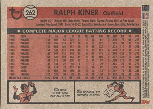 2018 Topps Archives #262 Ralph Kiner Pittsburgh Pirates Baseball Card