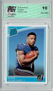 saquon barkley 2018 donruss football #306 rated rookie card pgi 10