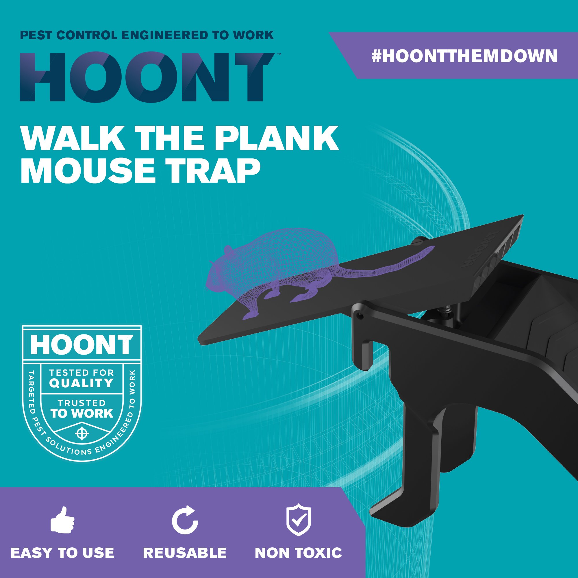 Hoont Walk The Plank Bucket Mouse Trap, Includes 2 Ramps - Commercial Grade Humane Mouse Trap Killer, Mice Exterminator Control - Upgrade