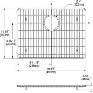 Elkay CTXOBG1914 Bottom Grid, Stainless Steel