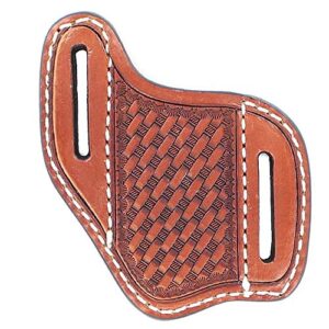 m&f western pocket knife sheath basket diagonal belt loop for secure fastening sleeve tan