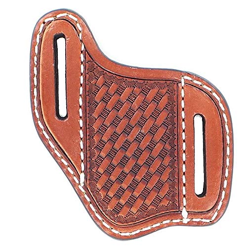 M&F WESTERN Pocket Knife Sheath Basket Diagonal Belt Loop for Secure Fastening Sleeve Tan