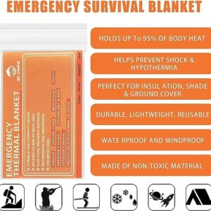 QIO CHUANG Emergency Mylar Thermal Blankets -Space Blanket Survival kit Camping Blanket (4-Pack). Perfect for Outdoors, Hiking, Survival, Bug Out Bag ，Marathons or First Aid 1