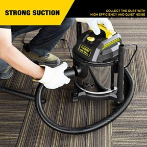 STANLEY 4 Gallon Wet Dry Vacuum, 4 Peak HP Stainless Steel 3 in 1 Shop Vacuum Blower with Powerful Suction, Vacuum for Job Site, Garage, Basement, Workshop, Top Handle, Portable Wet Dry Vac SL18301-4B