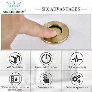 SINKINGDOM Garbage Disposal Air Switch Kit with with Long Button, Champagne Bronze (Brass Cover)