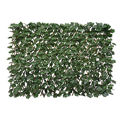 Expandable Fence Privacy Screen for Balcony Patio Outdoor,Decorative Faux Ivy Fencing Panel,Artificial Hedges (Single Sided Leaves)