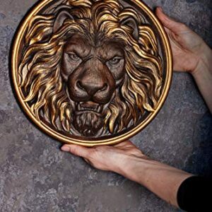 Lion Head Leo Carved Wood furniture appliques Furniture Onlay Wood rosette wood carvings Wall Hanging art