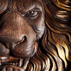 Lion Head Leo Carved Wood furniture appliques Furniture Onlay Wood rosette wood carvings Wall Hanging art