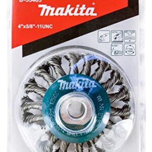 Makita 2 Piece - 4 Inch Crimped & Twist Wire Wheel Brush Set for 4.5" Grinders - Complete Conditioning for Metal - 4" x 5/8-Inch | 11 UNC