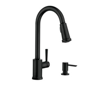 Moen Indi Single-Handle Pull-Down Sprayer Kitchen Faucet with Reflex and Power Clean in Matte Black