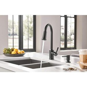 Moen Indi Single-Handle Pull-Down Sprayer Kitchen Faucet with Reflex and Power Clean in Matte Black