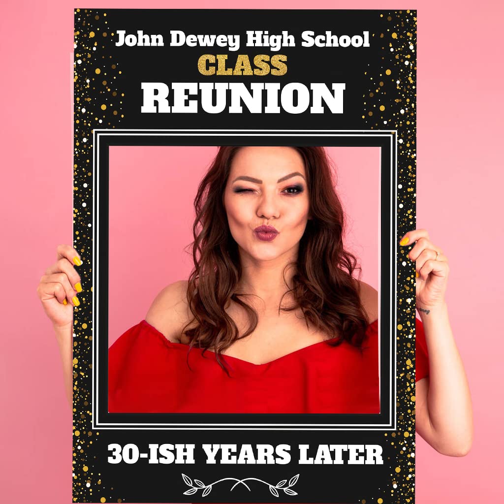 Custom Graduation Reunion Photo Booth Frame – High School Class Reunion Party Selfie Station - Personalized College Photo Booth Frame For Class Reunion