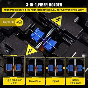 Mophorn Fiber Fusion Splicer Automatic Focus A-80S FTTH Fiber Optic Fusion Splicer Kit 5 Inch Digital LCD Screen Fusion Splicer Machine Optical Fiber Cleaver Kit