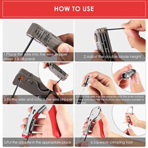 Coax Cable Crimper, Coaxial Compression Tool Kit Wire Stripper with F RG6 RG59 Connectors (Updated Module)