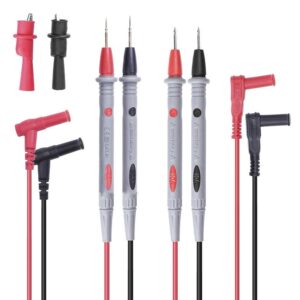 1000v 20a multimeter test leads probes banana plug, 2set digital multimeter probes electrical test probe and 1set alligator clips